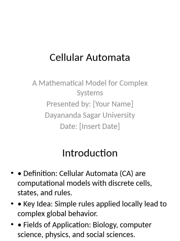 Cellular_Automata_18_Slides_Presentation | PDF