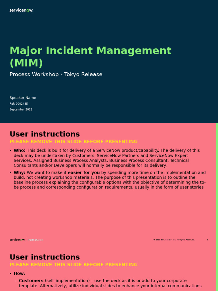 ITSM - Major Incident Management - Process Workshop Presentation ...
