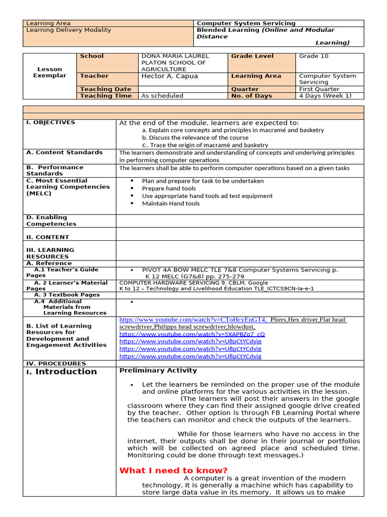 Hector Sample Lesson Exemplar CSS | PDF | Electrostatic Discharge
