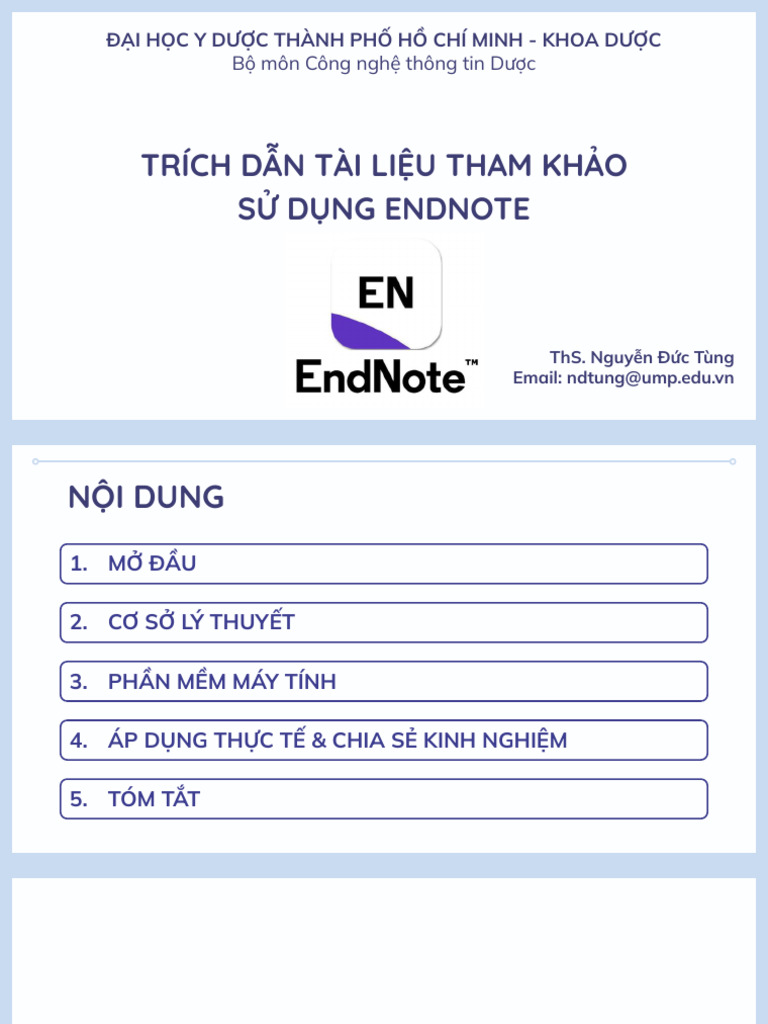 3. Trích dẫn tài liệu tham khảo Sử dụng phần mềm Endnote | PDF