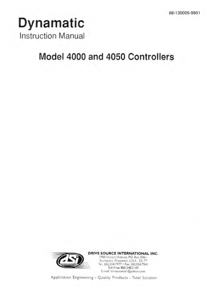 Model4000 4050 Control | PDF