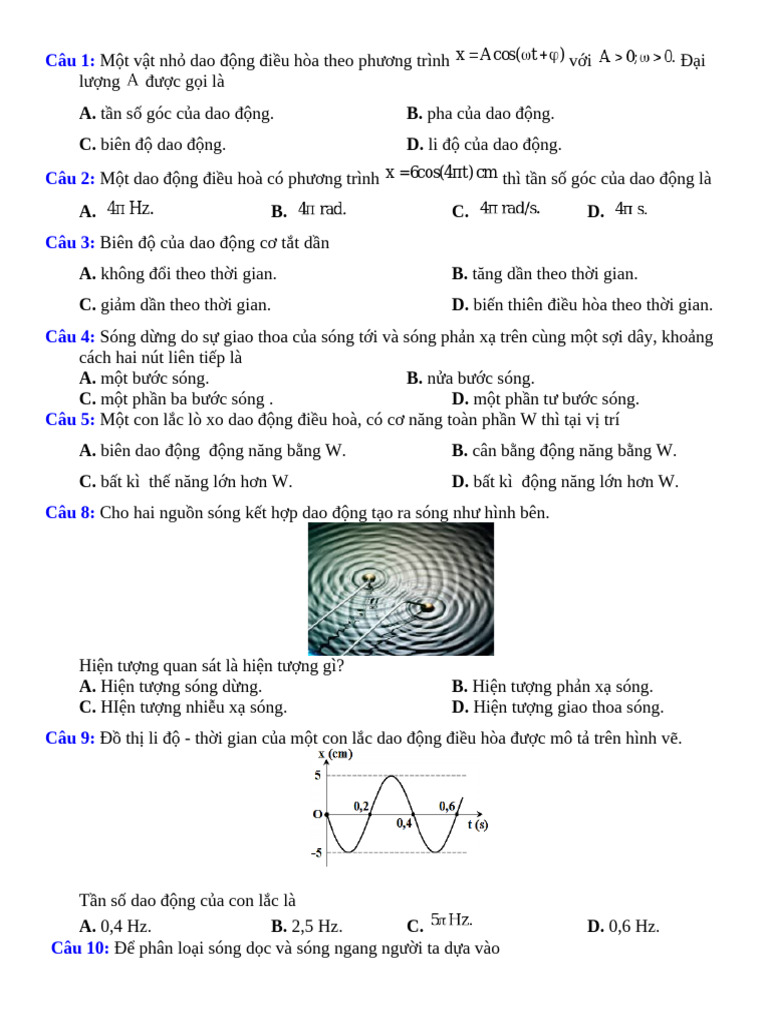 Bản sao đề ôn tập hk1 .11 | PDF