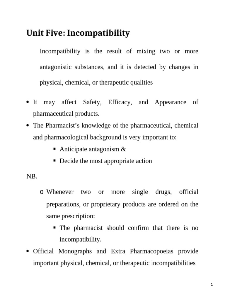 Understanding Pharmaceutical Incompatibility | PDF | Salt (Chemistry ...