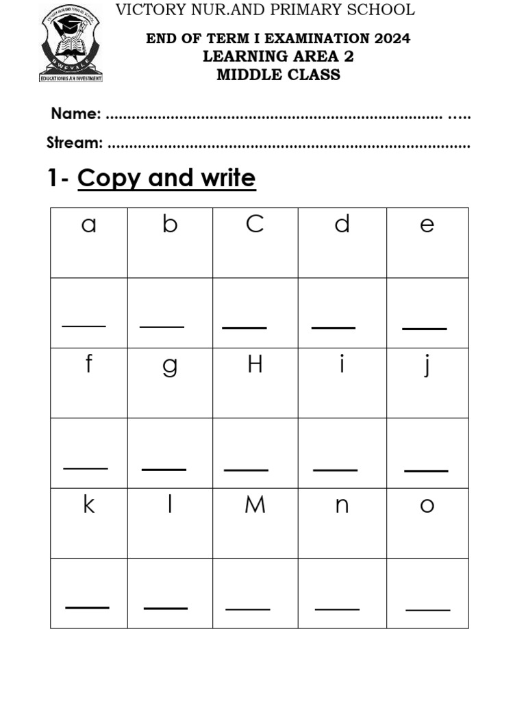 Middle La.2 End of Term 1 2024 | PDF