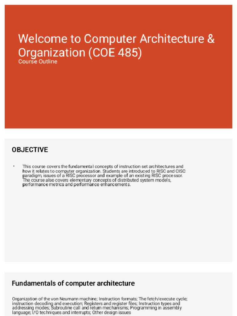 L00-Computer Architecture & Organization - Phoenix | PDF