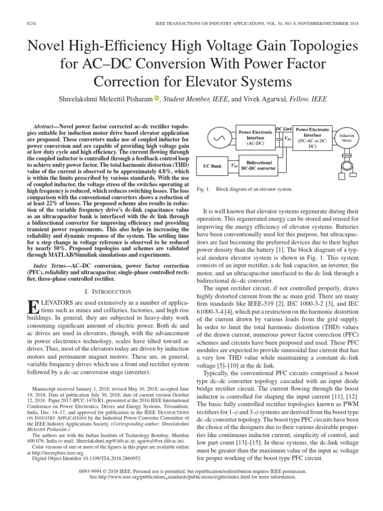 High-Efficiency AC-DC Converters for Elevators | PDF | Rectifier ...