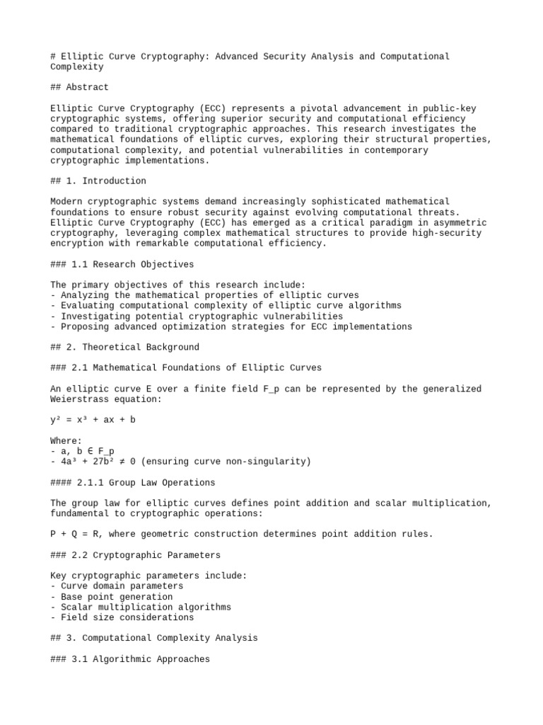 ECC: Security & Complexity Analysis | PDF | Cryptography | Quantum ...