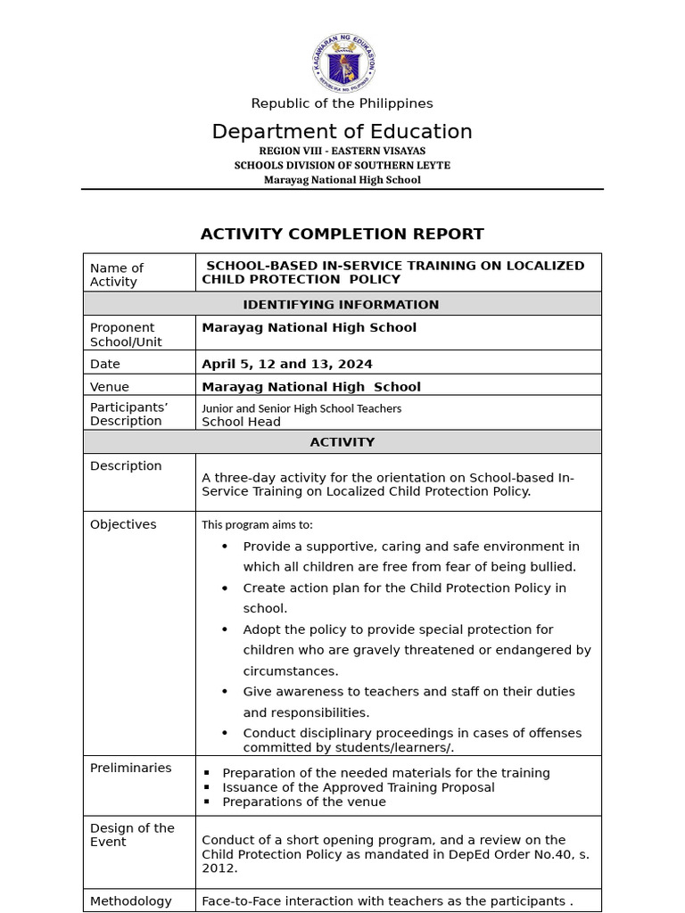 ACR-Training Proposal-2 (1) | PDF | Child Protection | Teachers