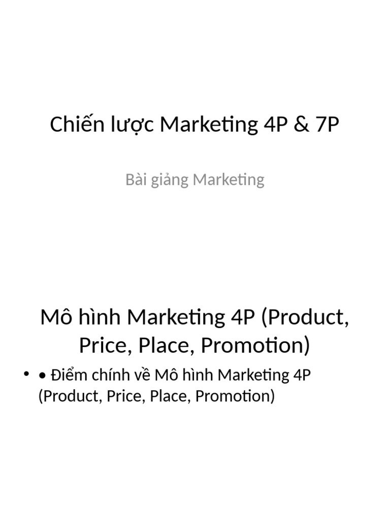 Chiến lược Marketing 4P & 7P | PDF