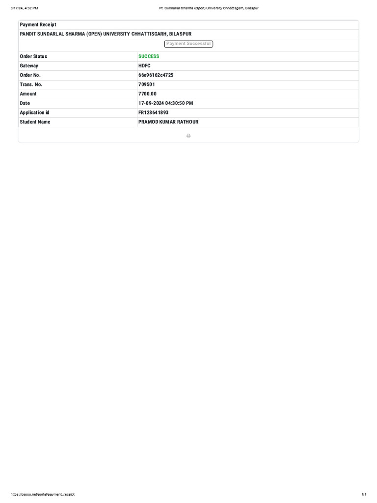 Pt. Sundarlal Sharma (Open) University Chhattisgarh, Bilaspur | PDF