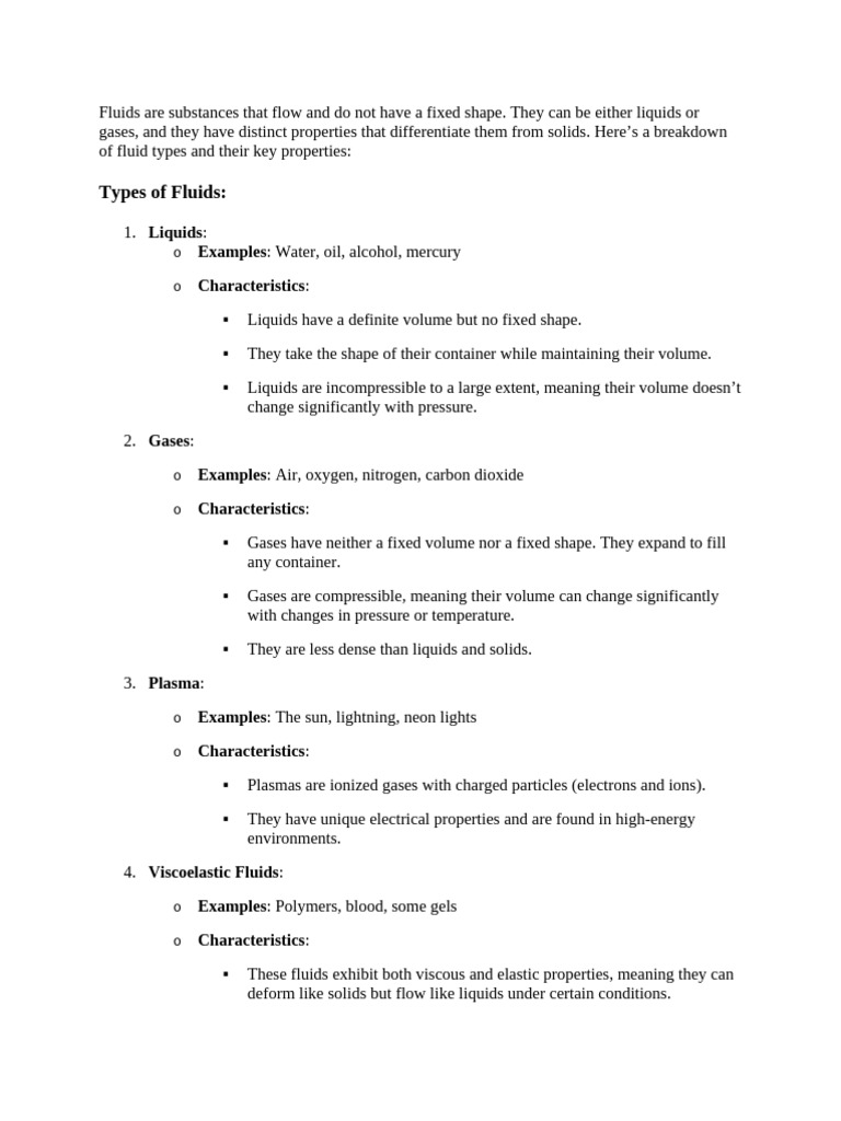 Fluids Types and Properties | PDF | Fluid Dynamics | Liquids