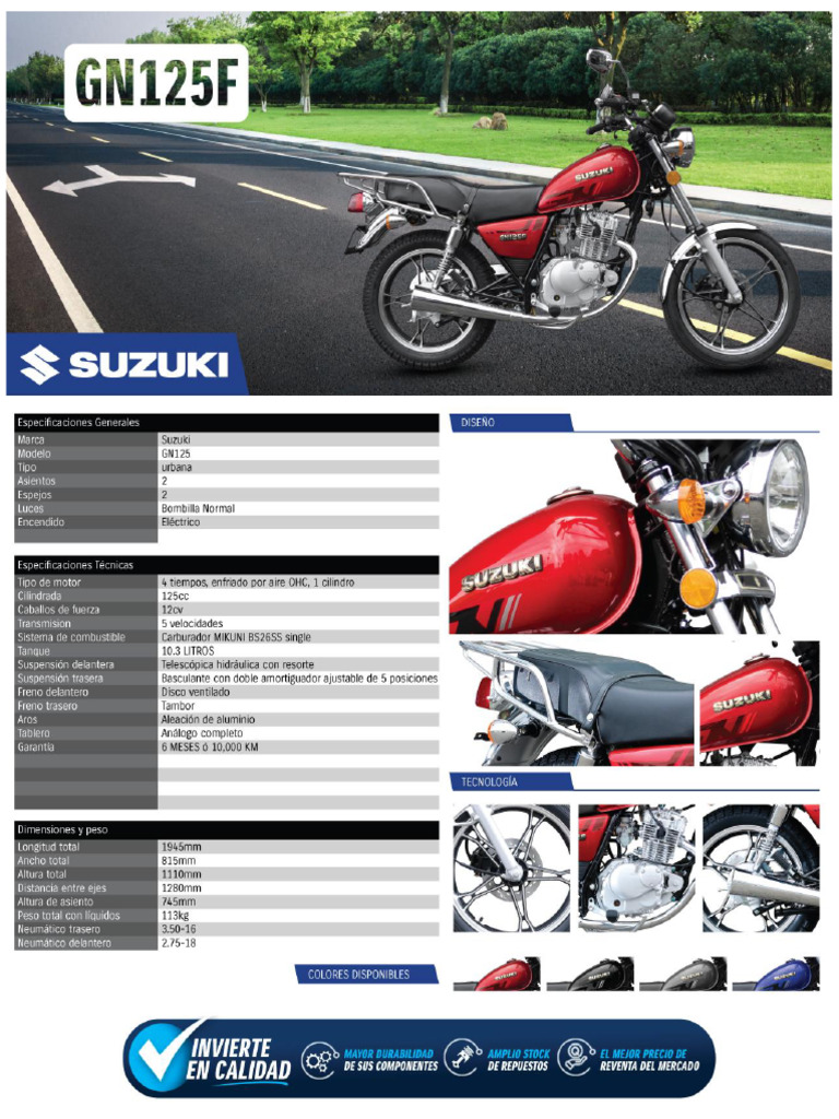 Cotización Suzuki GN125 2024 | PDF