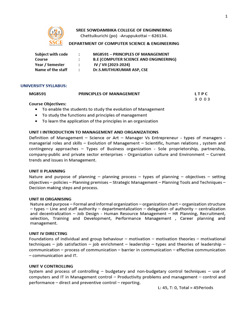 MG8591 - POM CO PO Mapping | PDF | Engineering | Knowledge