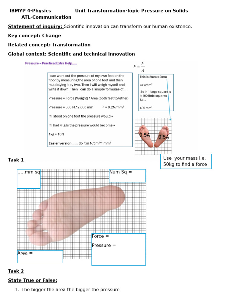 Pressure on Solids in Physics | PDF
