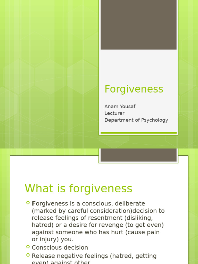 Understanding Forgiveness: A Guide | PDF