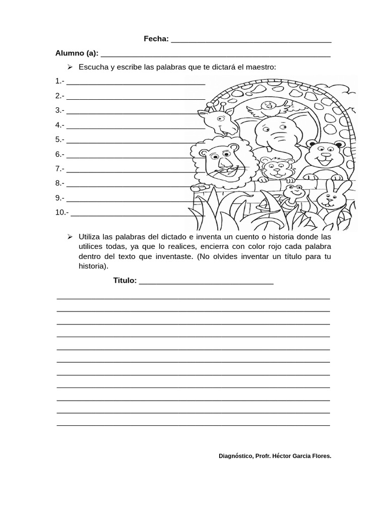 Dictado y Creación de Cuento Escolar | PDF