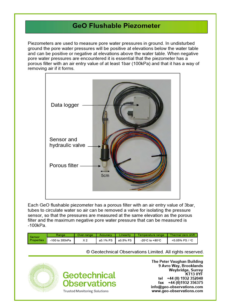GeO+Flushable+Piezometer | PDF