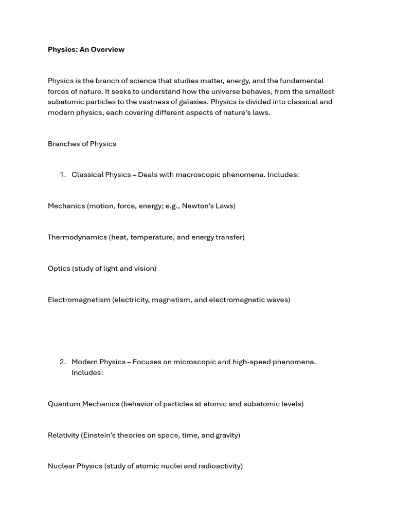 Physics Overview Guide by Repto | PDF