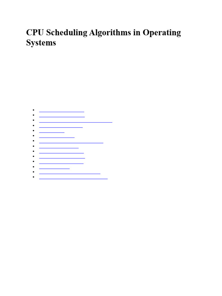 CPU Scheduling Algorithms in Operating Systems | PDF | Scheduling ... CPU Scheduling Algorithms in Operating Systems | PDF | Scheduling ...