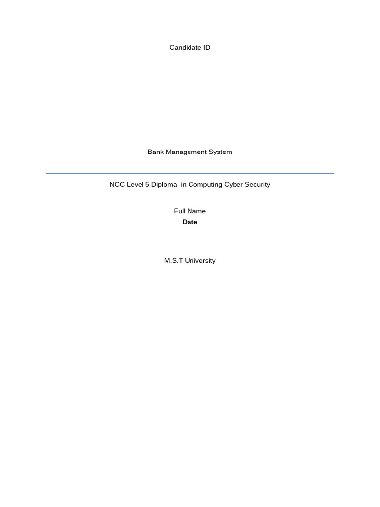 Project Proposal Sample - Bank Management System | PDF | Banks ...