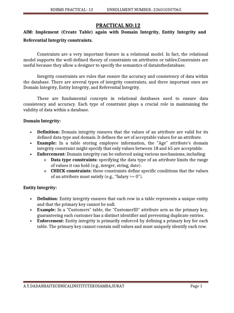 New_12 RDBMS PRACTICAL 12 | PDF | Relational Database | Data Management