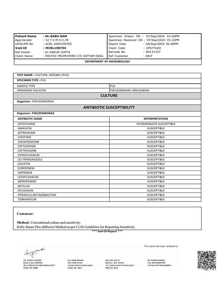 BABU RAM | PDF | Pseudomonas Aeruginosa | Antibiotics