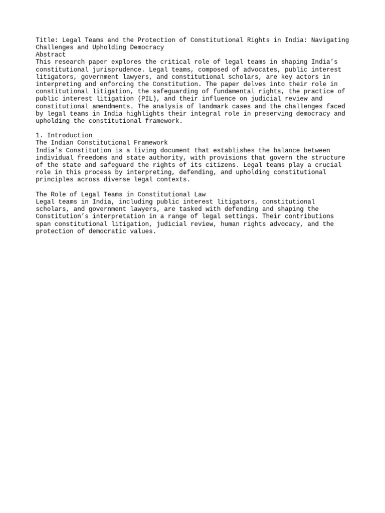 Legal Teams Upholding Constitutional Rights | PDF