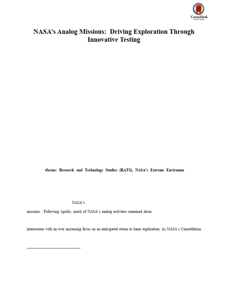 nasa_analog_missions_2012 | PDF | Nasa | Space Exploration