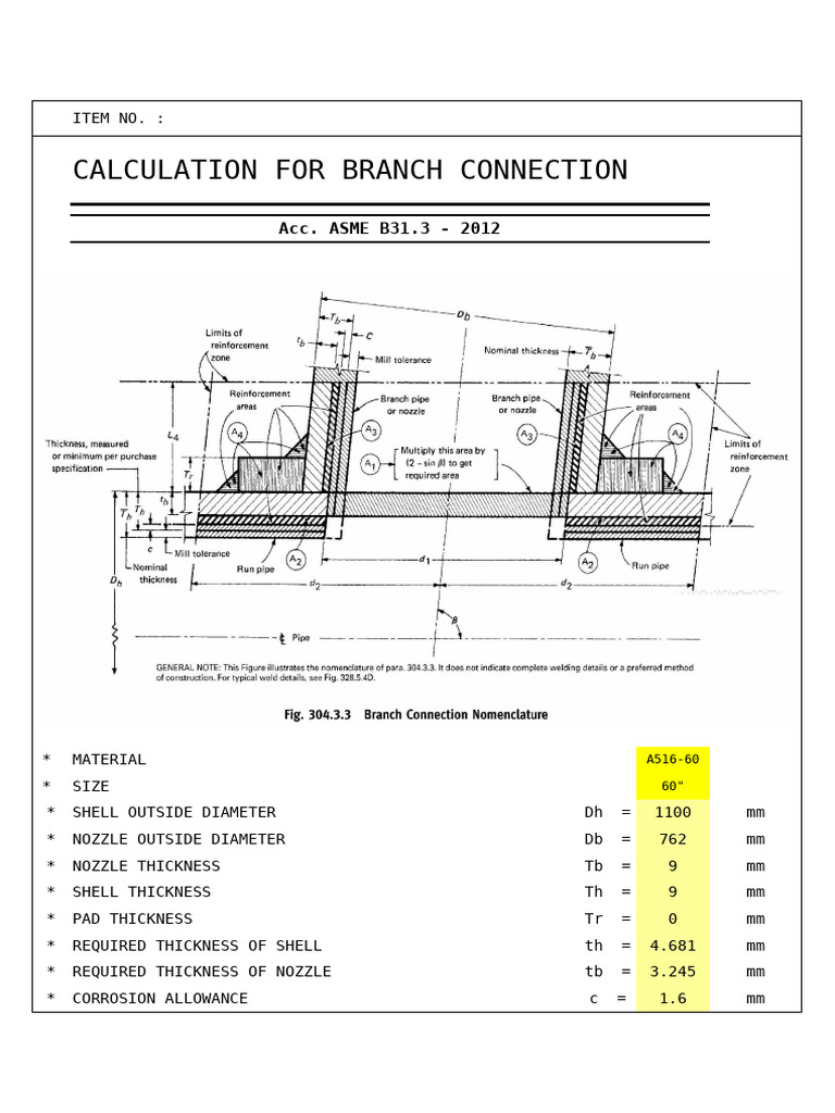 ASME B31.3-304.3 Branch Connections (NO PAD) | PDF | Mechanical ...