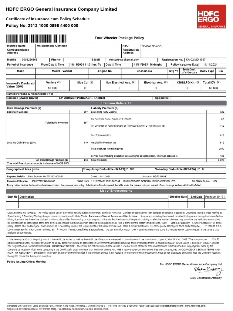 CAR INSURANCE POLICY | PDF | Insurance | Driver's License