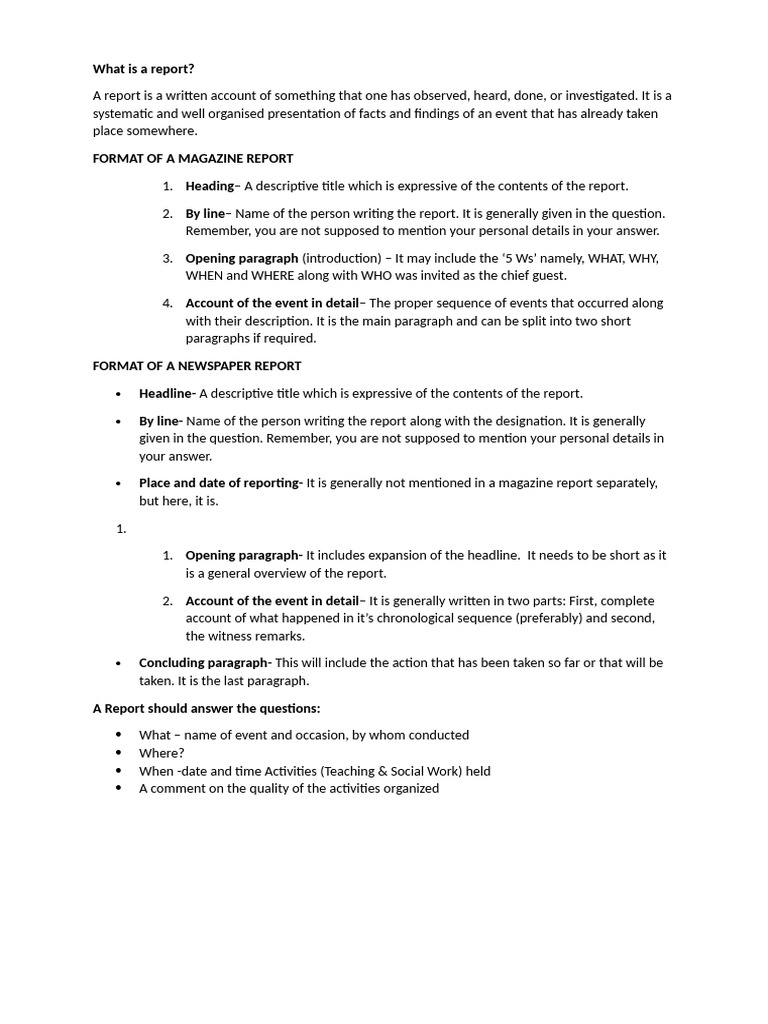 What is a report | PDF