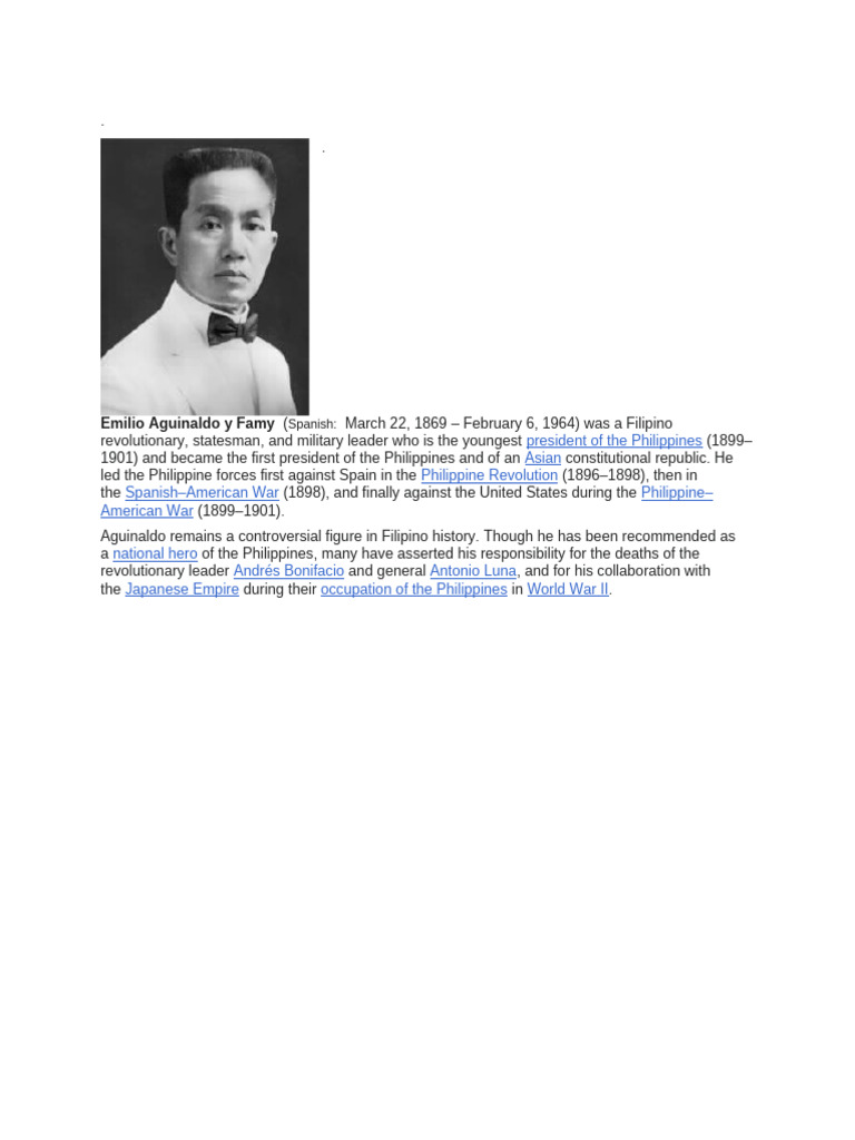Emilio Aguinaldo y Famy | PDF
