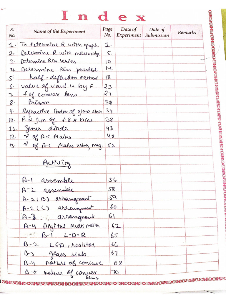 physics practical file 24-25 | PDF