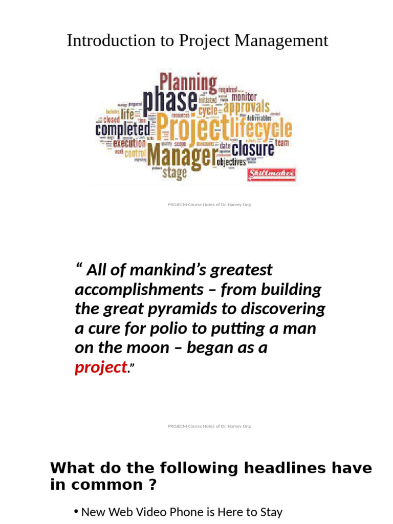 1.0 - Intro To Project Management 1 | PDF | Project Management | Computing