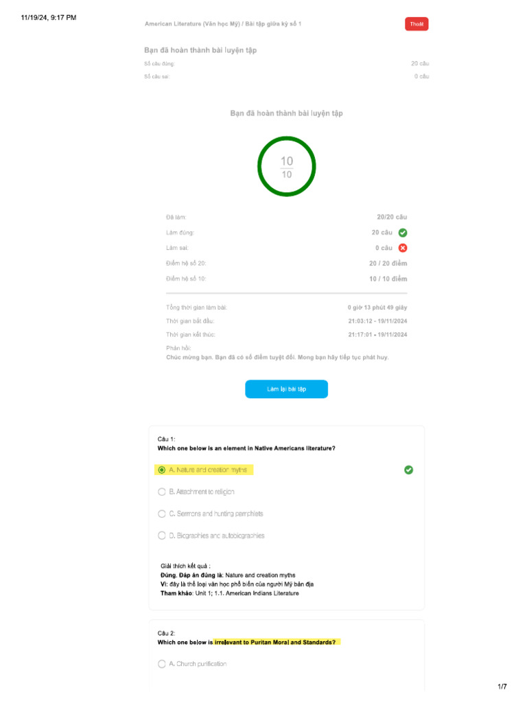 American Literature BTGK1 E1 | PDF