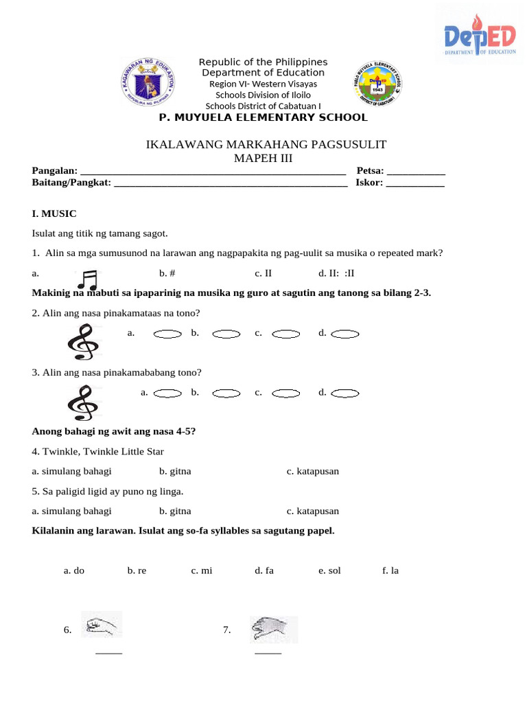 PT - Mapeh 3 - Q2 | PDF