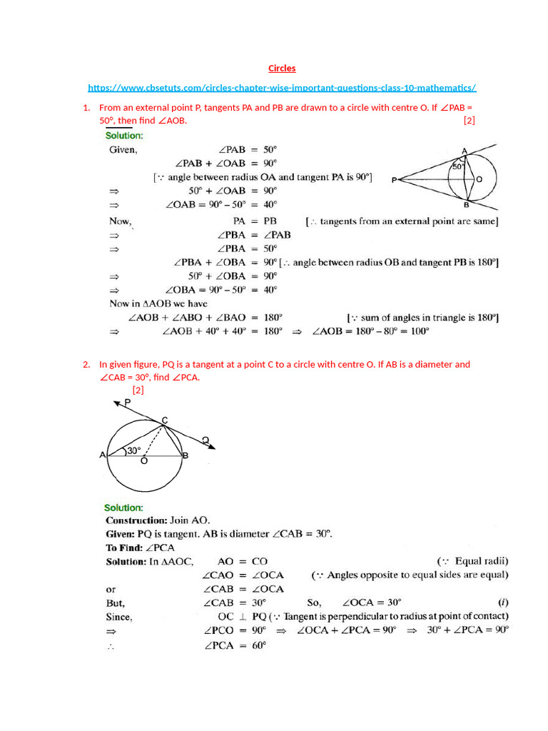 Circles-Ans | PDF | Circle | Perpendicular