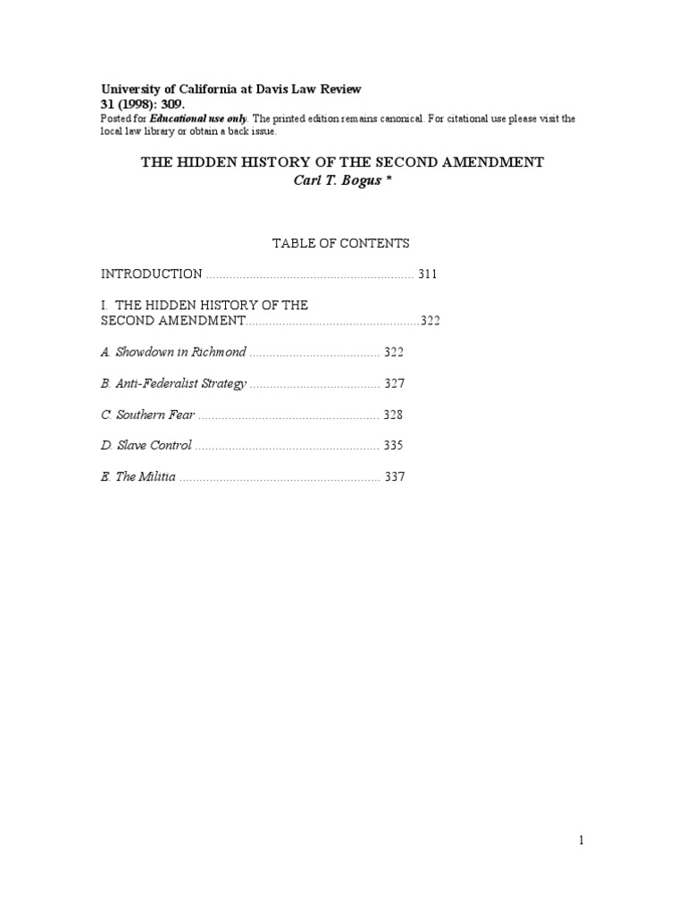 The Hidden History of The Second Amendment | PDF | Second Amendment To ...