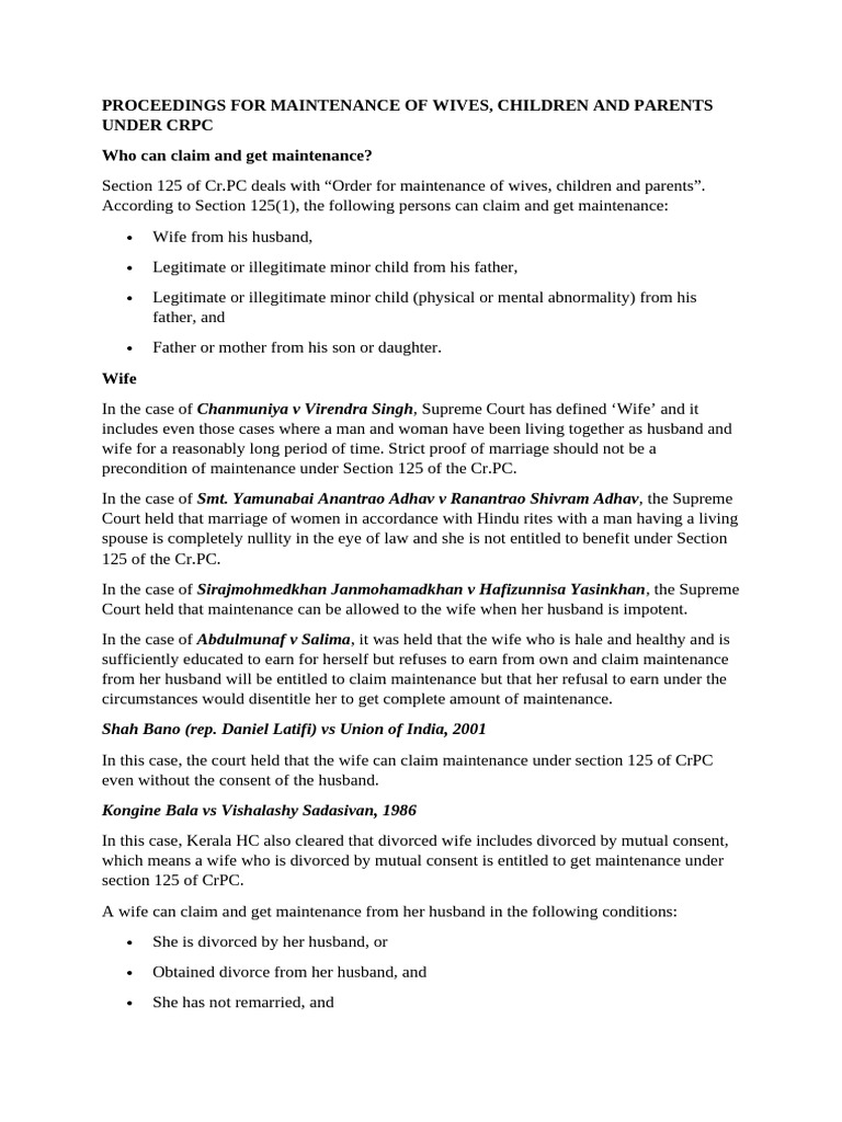 Proceedings For Maintenance of Wives 2 | PDF | Husband | Divorce