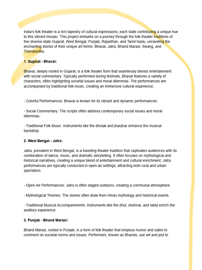 Folk Theatre of India Assignment (Pratham Vyas) | PDF | Performing Arts ...