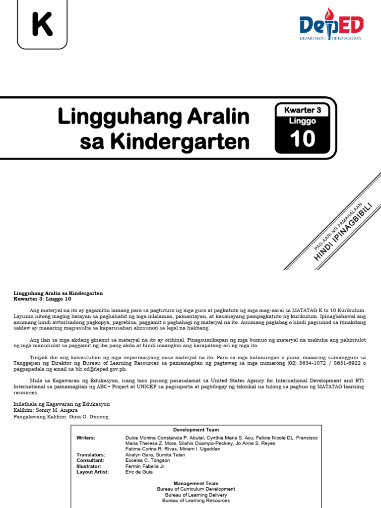 Kinder LE Q3 Week10 Ver2 | PDF