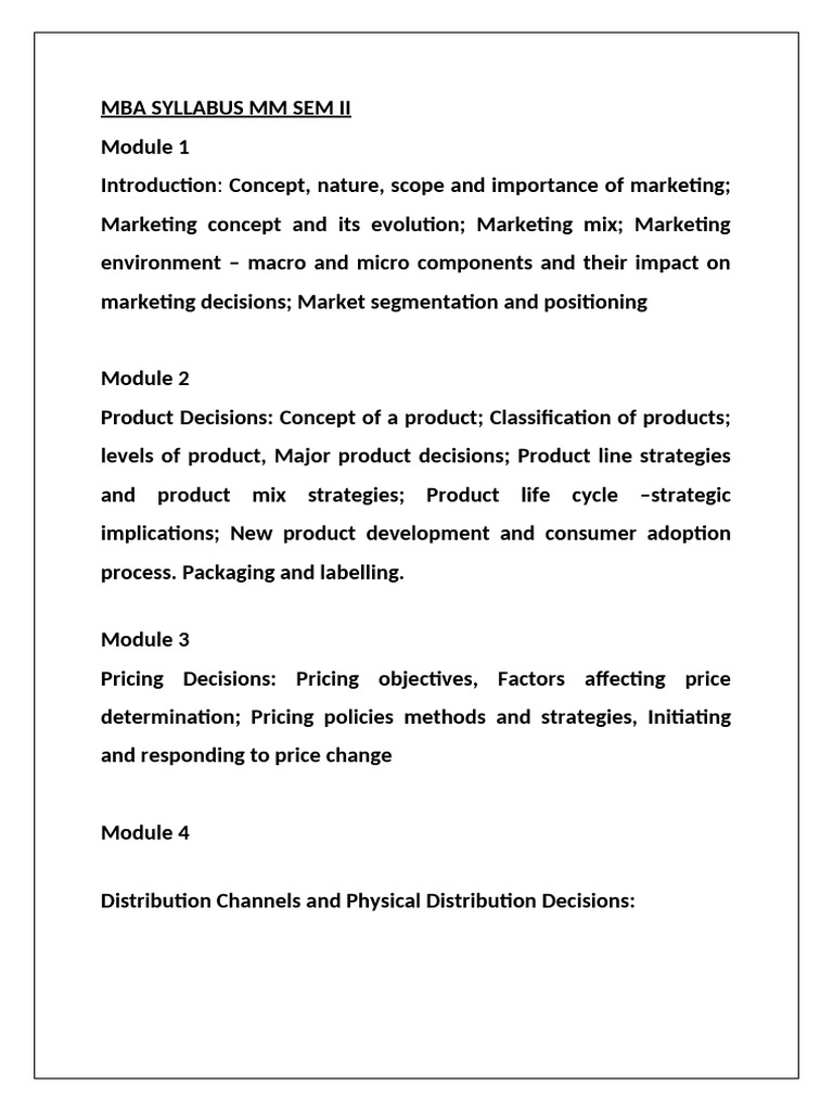 syllabus MM | PDF