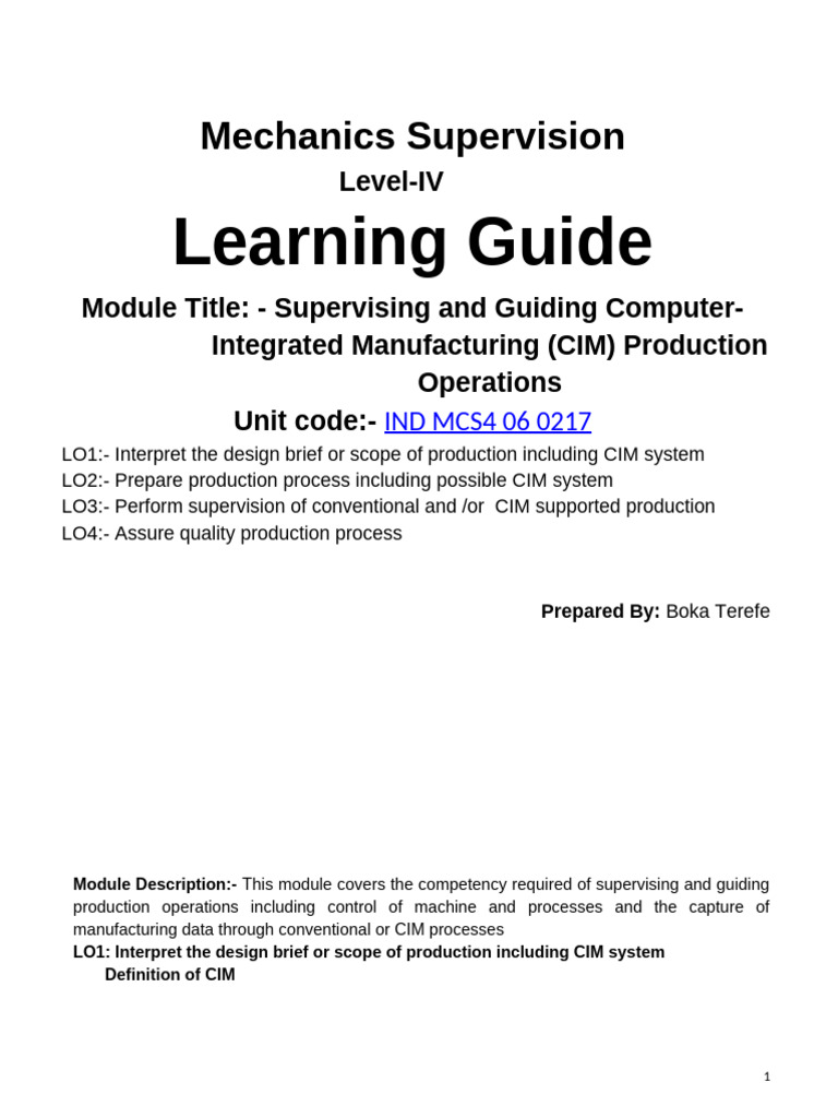 CIM Learning Guide | PDF | Computer Aided Design | Automation