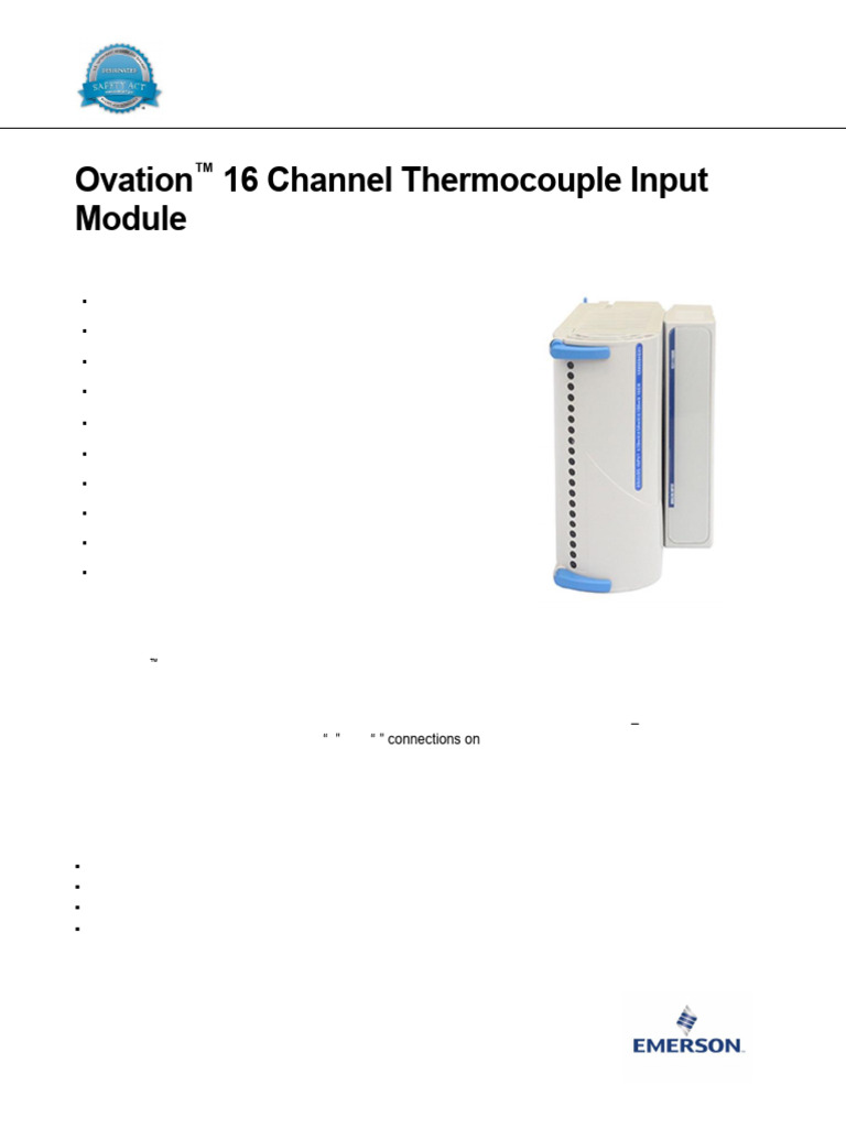 Ovation 16 Channel Thermocouple Input Module | PDF | Thermocouple ...