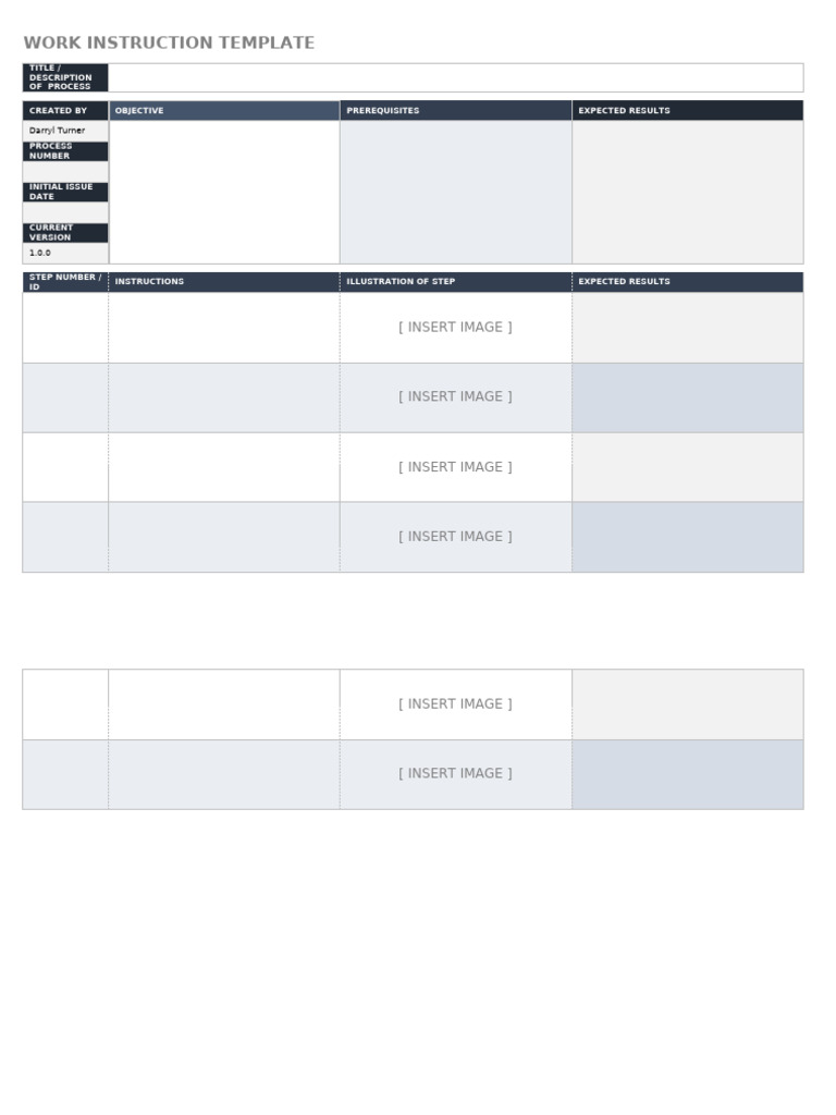 IC Work Instruction Template 9463 | PDF