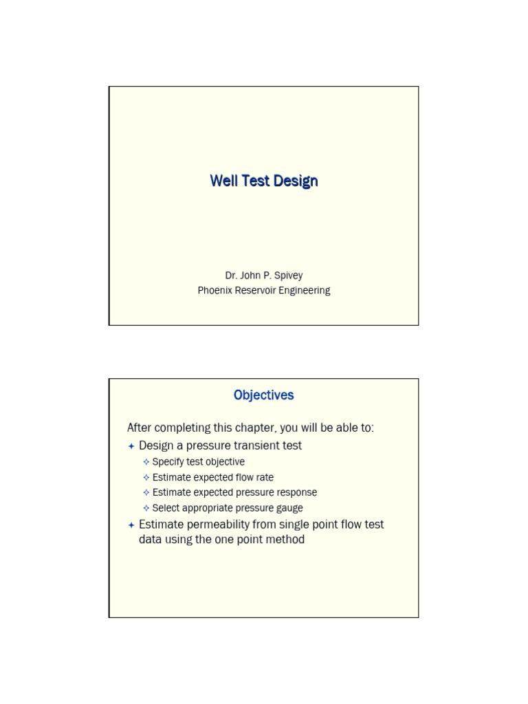 11-WellTestDesign | PDF | Petroleum Reservoir | Pressure Measurement