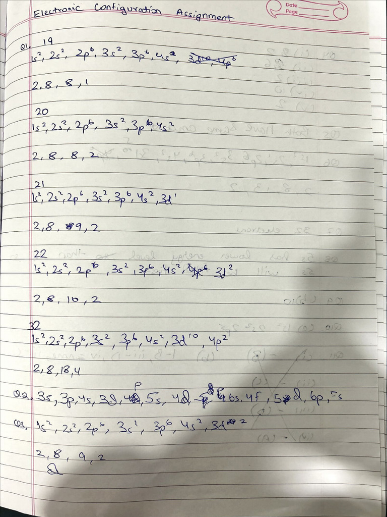 Electronic Configuration Assignment | PDF