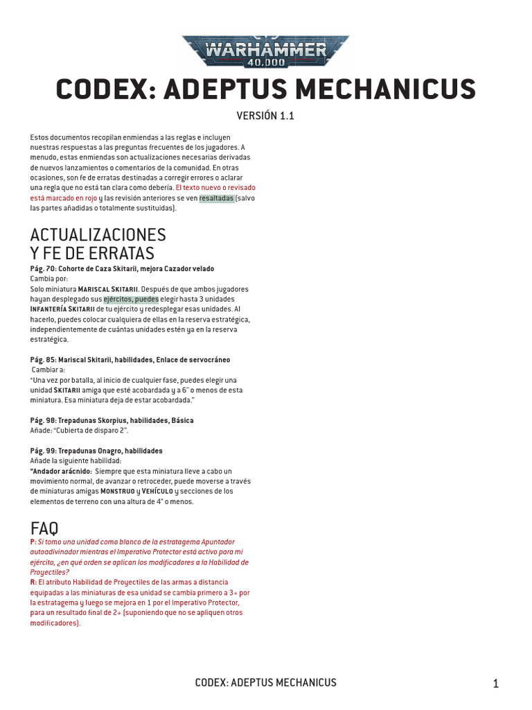 Adeptus Mechanicus 1.1 | PDF