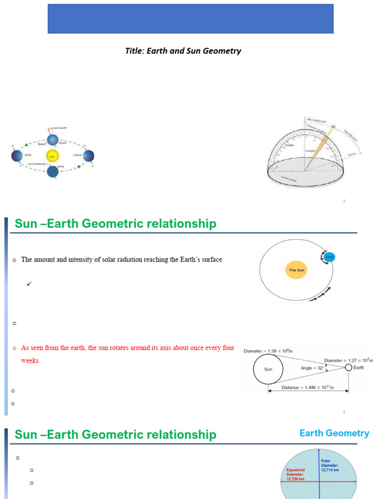 Earth and Sun Geometry | PDF | Equator | Sunset