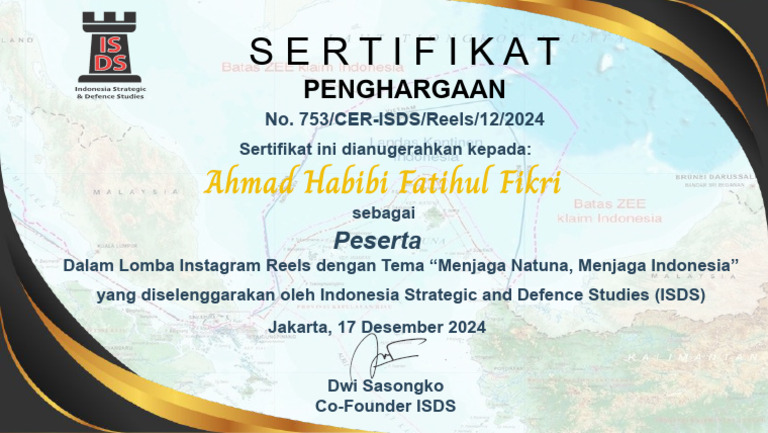 E-Sertifikat Lomba IG Reels ISDS - Ahmad Habibi Fatihul Fikri | PDF